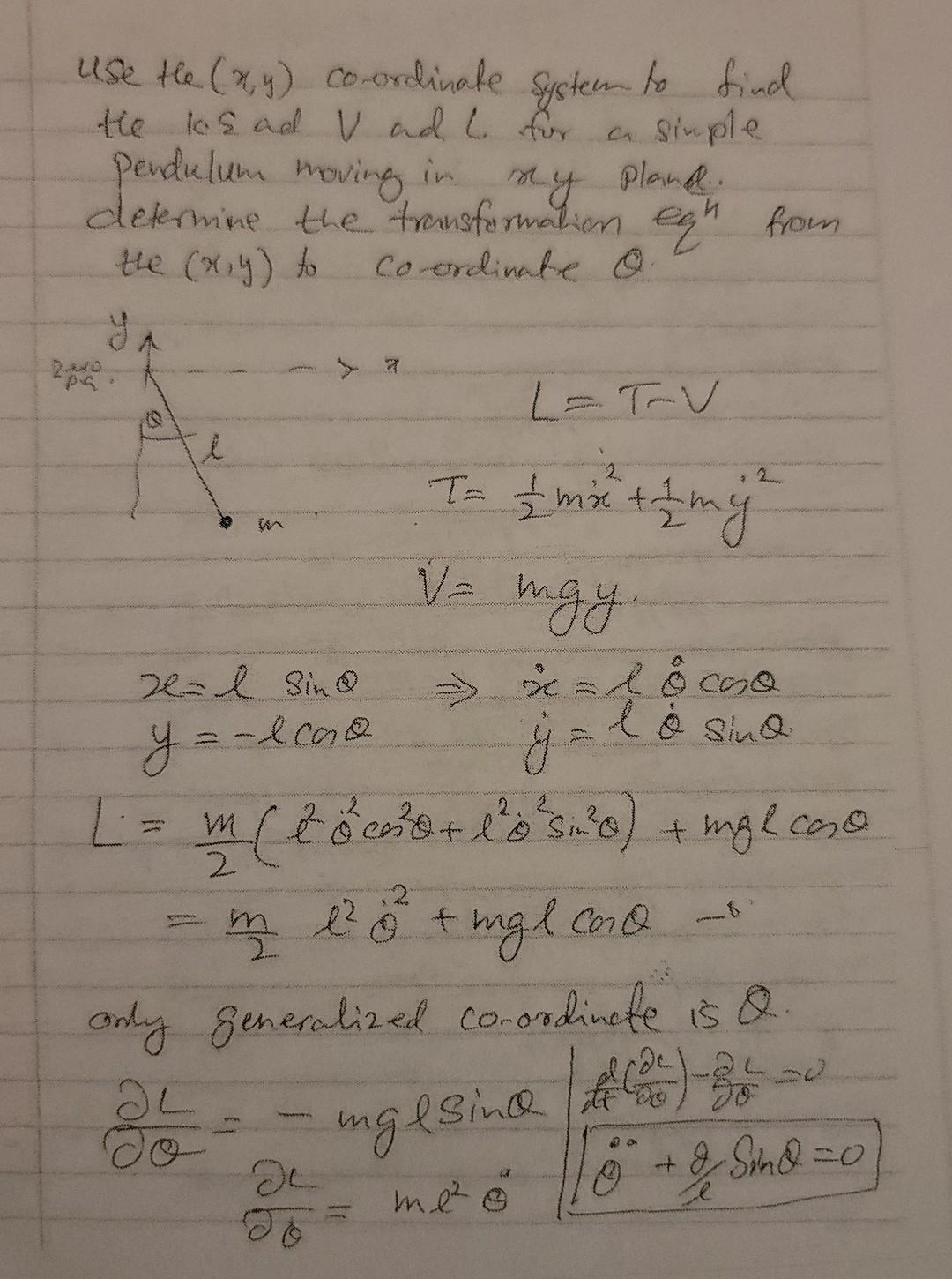 Solved Use the (x,y) co-ordinate system to find the loΣ ad V | Chegg.com