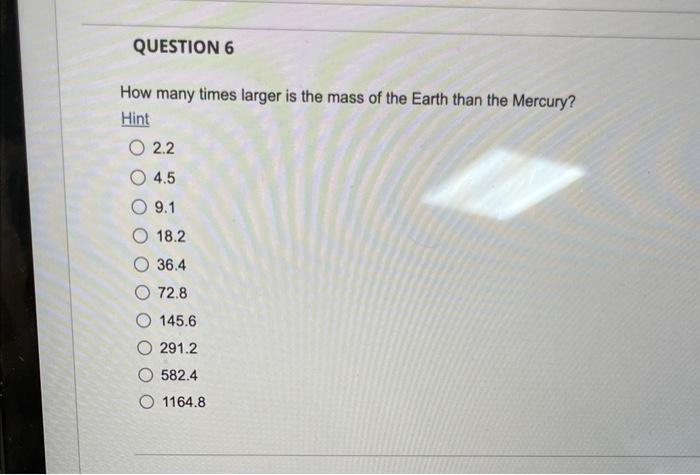 Solved How many times larger is the mass of the Earth than | Chegg.com