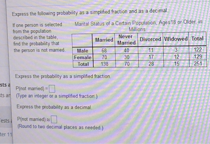 Solved Express the following probability as a simplified | Chegg.com