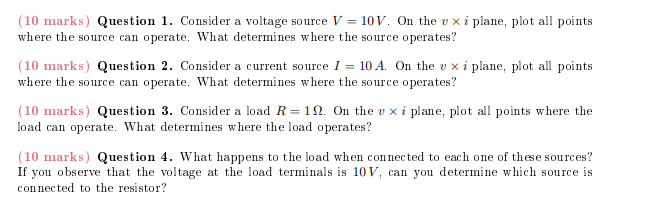 Solved (10 ﻿marks) ﻿Question 1. ﻿Consider a voltage source | Chegg.com
