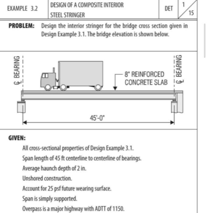 Solved DESIGN OF REINFORCED CONCRETE 1 EXAMPLE 3.1 DET DECK | Chegg.com