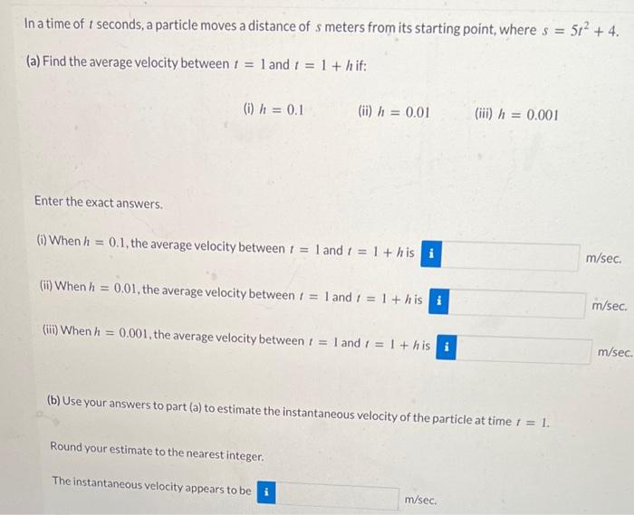 Solved In a time of t seconds, a particle moves a distance | Chegg.com
