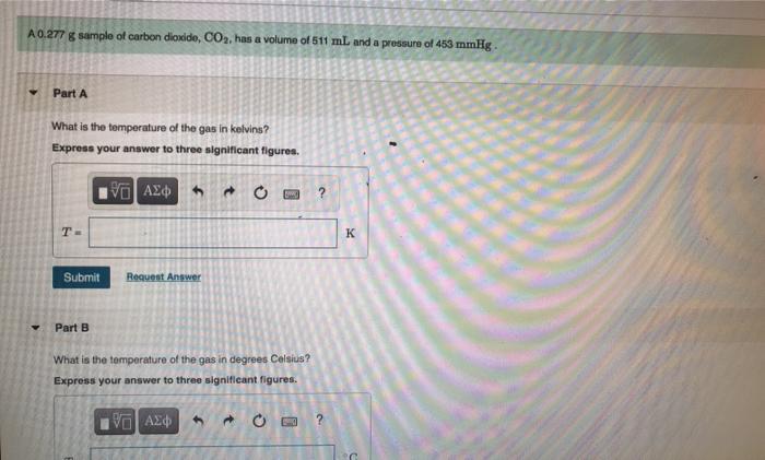 Solved A0.277 g sample of carbon dioxide, CO2, has a volume | Chegg.com