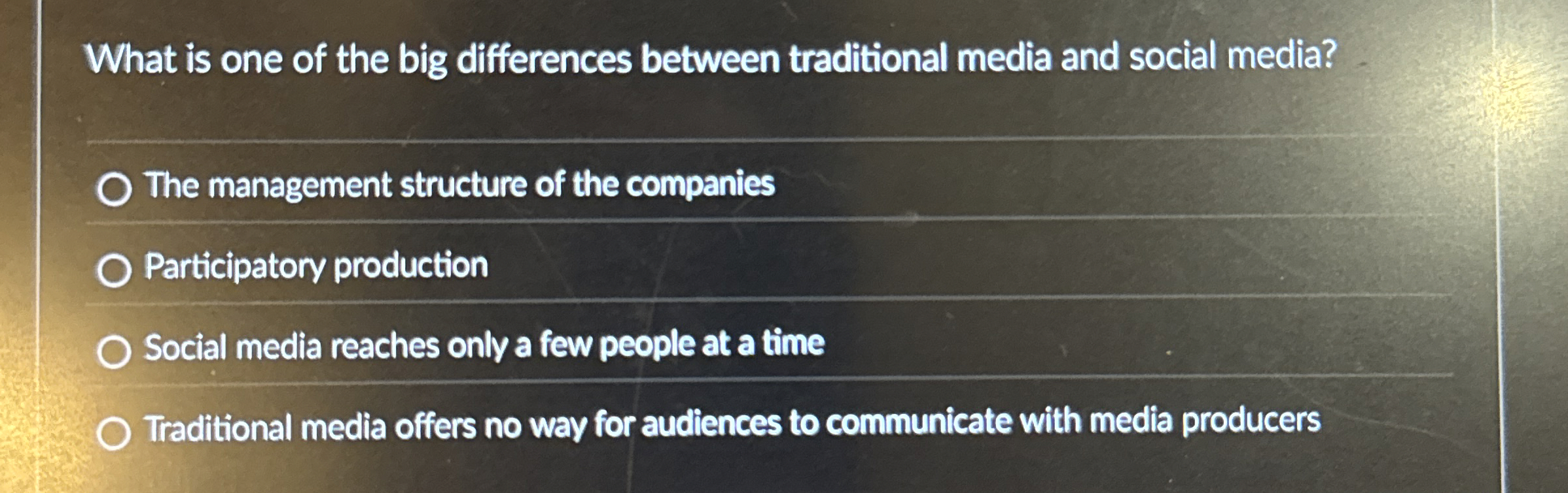 Solved What is one of the big differences between | Chegg.com