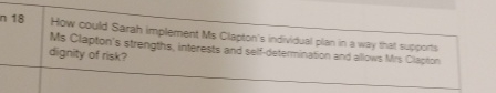Solved How could Sarah implement Ms Clapton's individual | Chegg.com