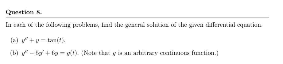 Solved Question 8.In each of the following problems, find | Chegg.com