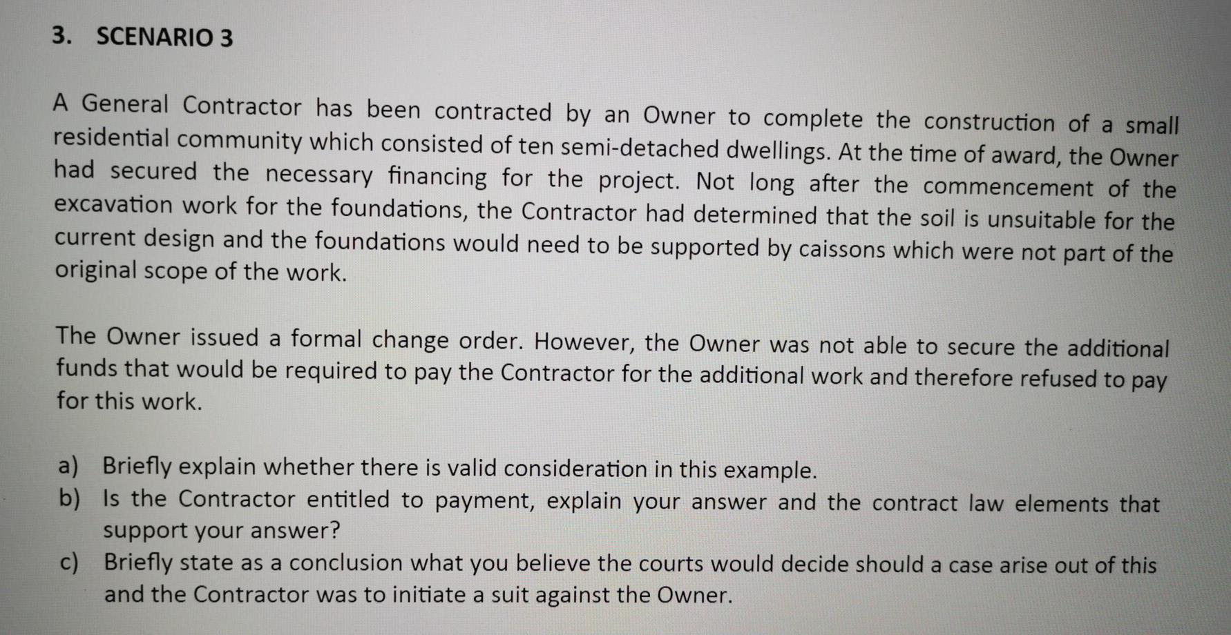 Solved 3. PART 2 CONTRACT ADMINISTRATION Four (4) contract | Chegg.com
