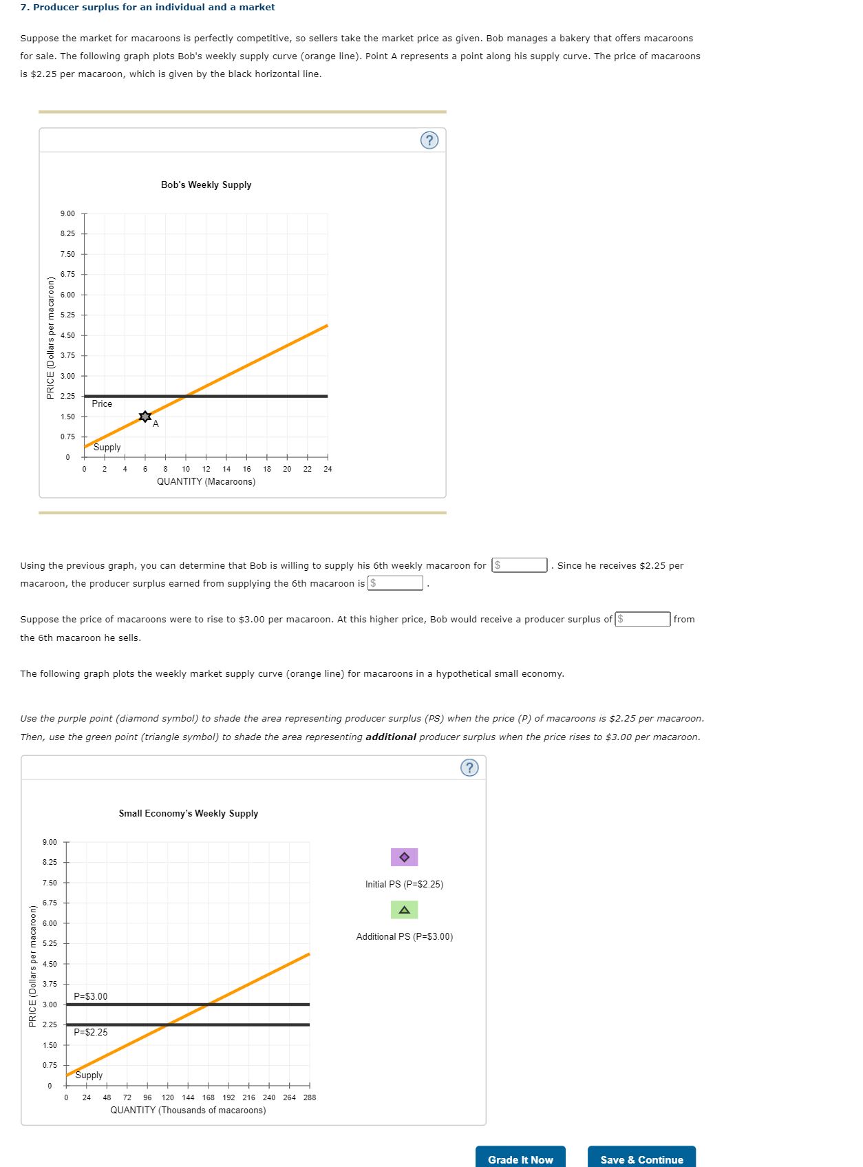 Solved Producer surplus for an individual and a | Chegg.com