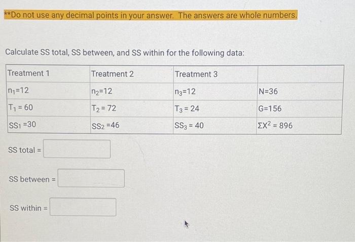 Solved **Do not use any decimal points in your answer. The | Chegg.com