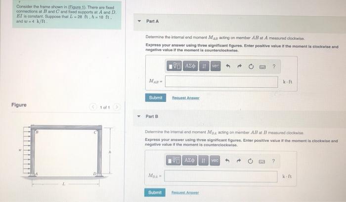 Solved Consider the frame shown in Egure 1). There are fixed | Chegg.com