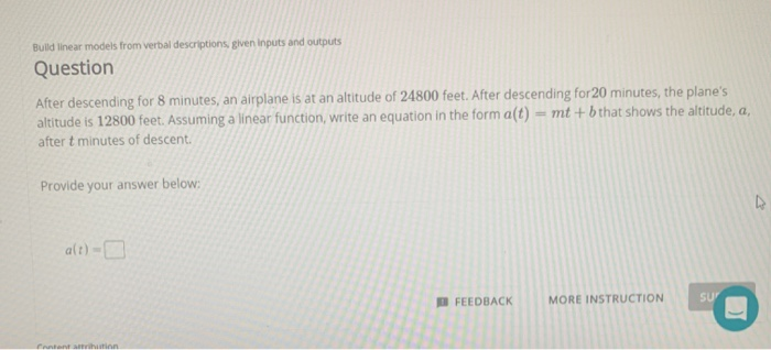 Solved Build linear models from verbal descriptions, given | Chegg.com