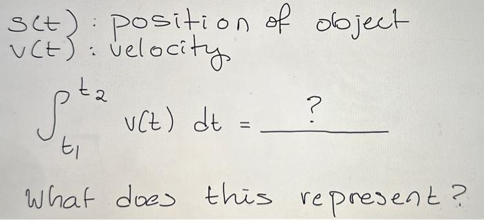 Solved S T Position Of Object V T Velocity