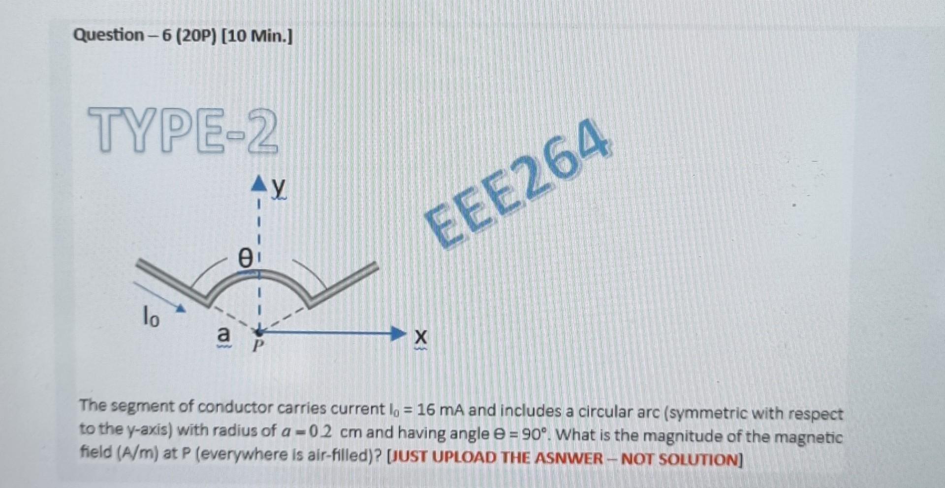 Solved Question-6 (20P) [10 Min.] The segment of conductor | Chegg.com
