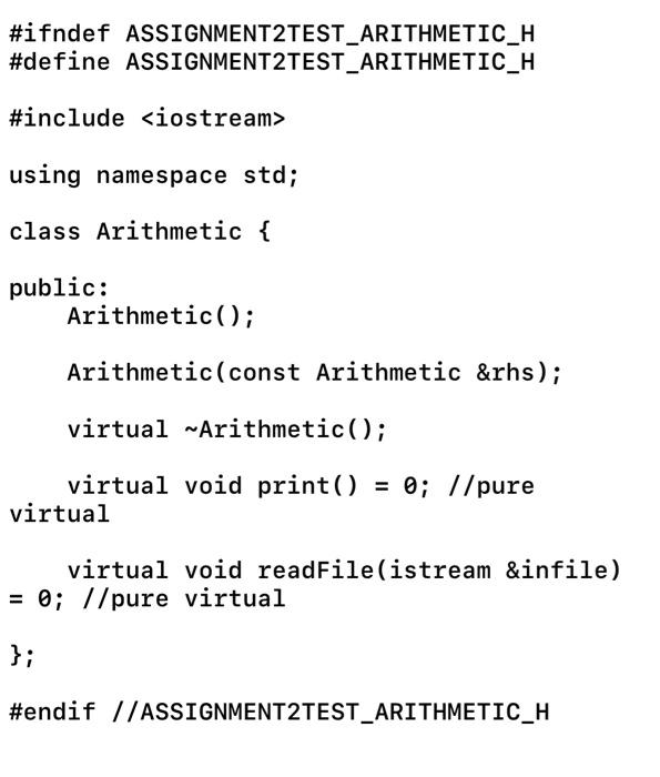 Solved 6.1 Task 1: Implementing the Matrix File arithmetic.h | Chegg.com