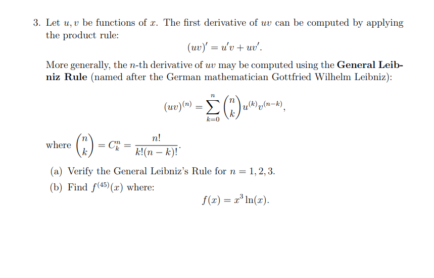 Solved Let u,v ﻿be functions of x. ﻿The first derivative of | Chegg.com