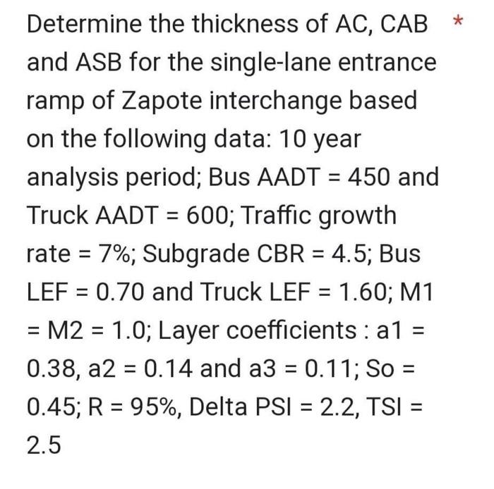 Solved Determine the thickness of AC,CAB and ASB for the | Chegg.com