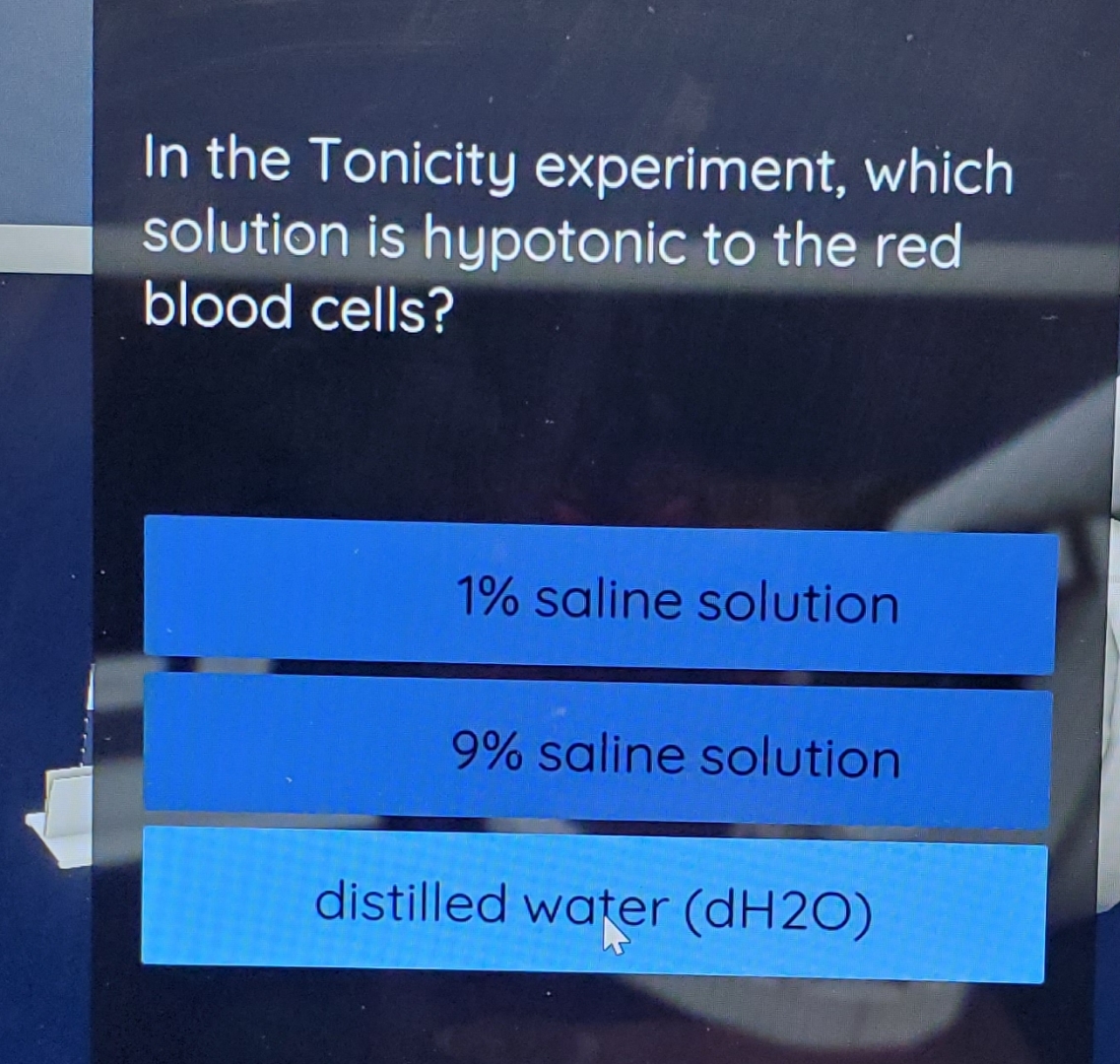 Solved In the Tonicity experiment, which solution is | Chegg.com