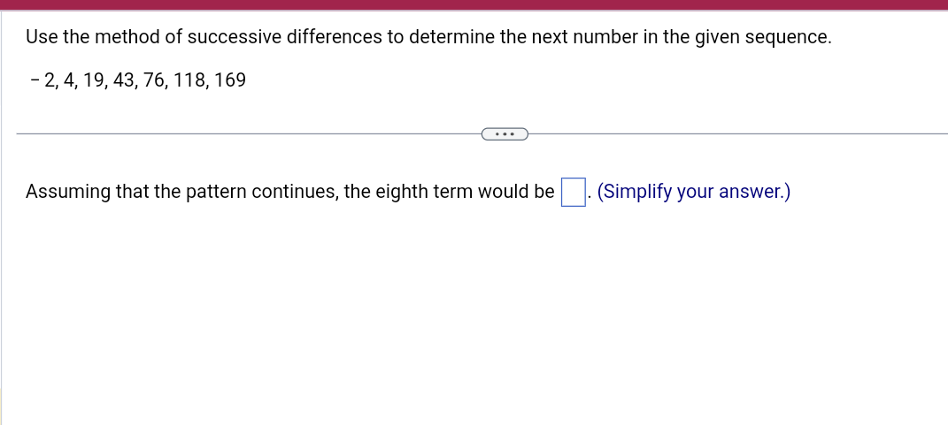 Solved Use the method of successive differences to determine | Chegg.com