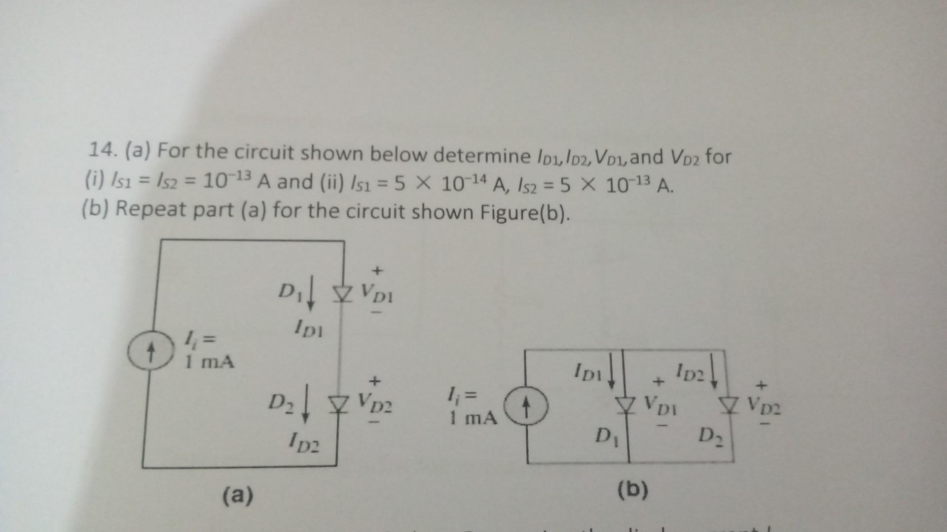 Solved 14. (a) For the circuit shown below determine | Chegg.com