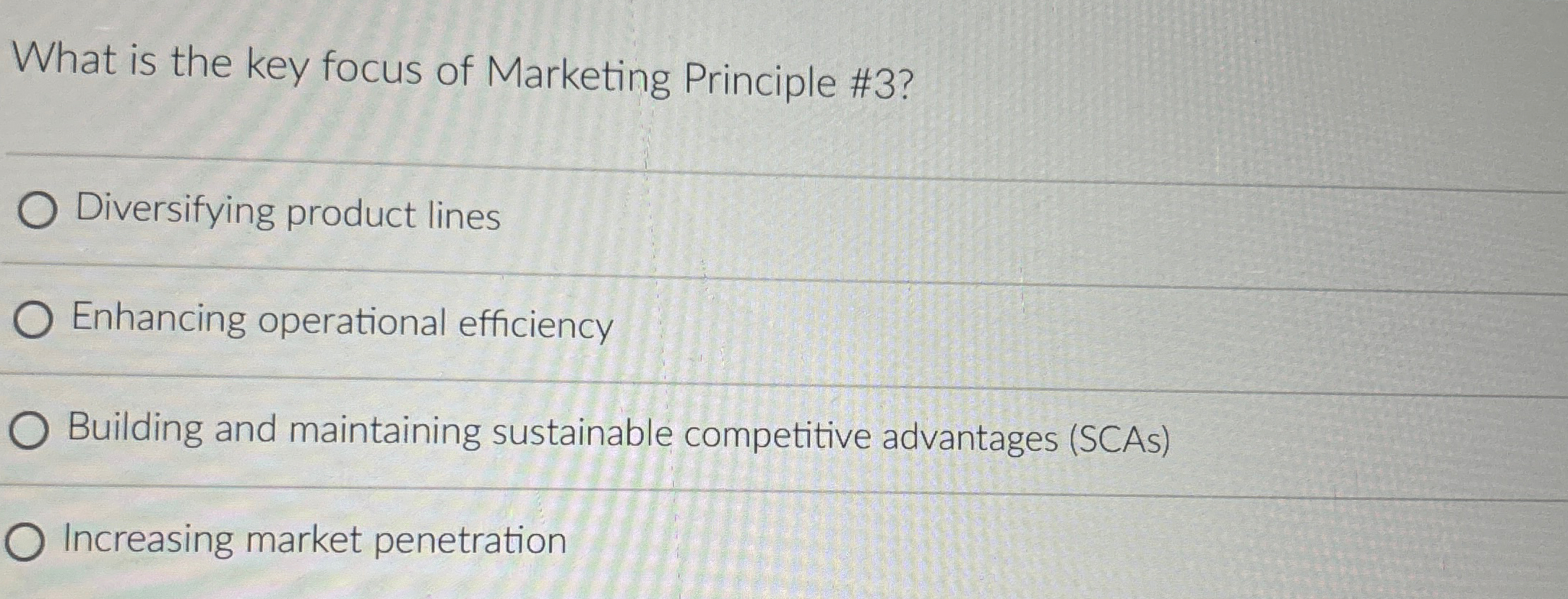 Solved What is the key focus of Marketing Principle | Chegg.com