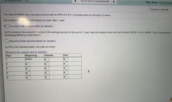 Solved 10 of 19 (14 completo) This Test: 19 pts poss | Chegg.com