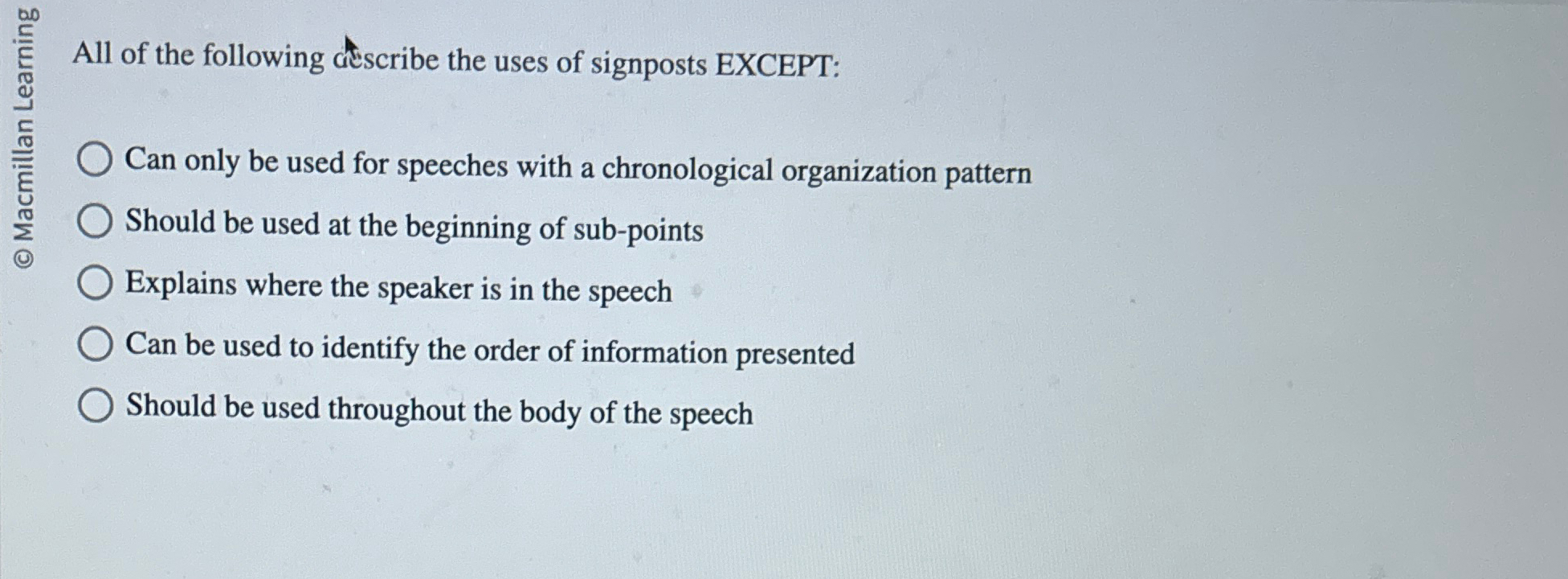 Solved All of the following ctscribe the uses of signposts | Chegg.com