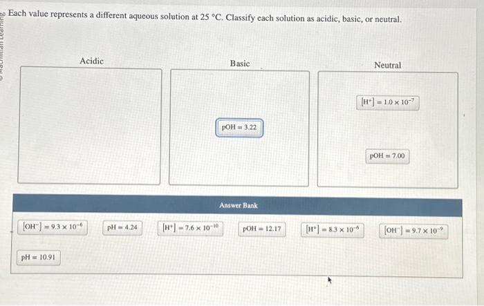 Solved Each value represents a different aqueous solution at | Chegg.com
