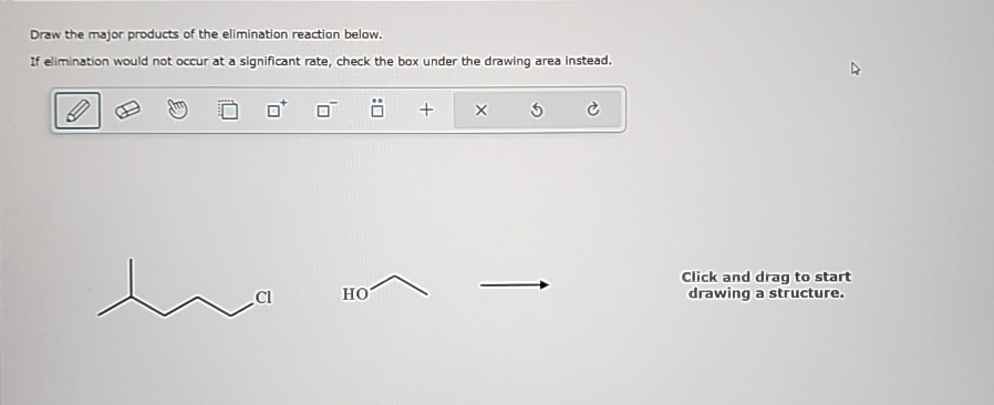Solved Draw the major products of the elimination reaction | Chegg.com