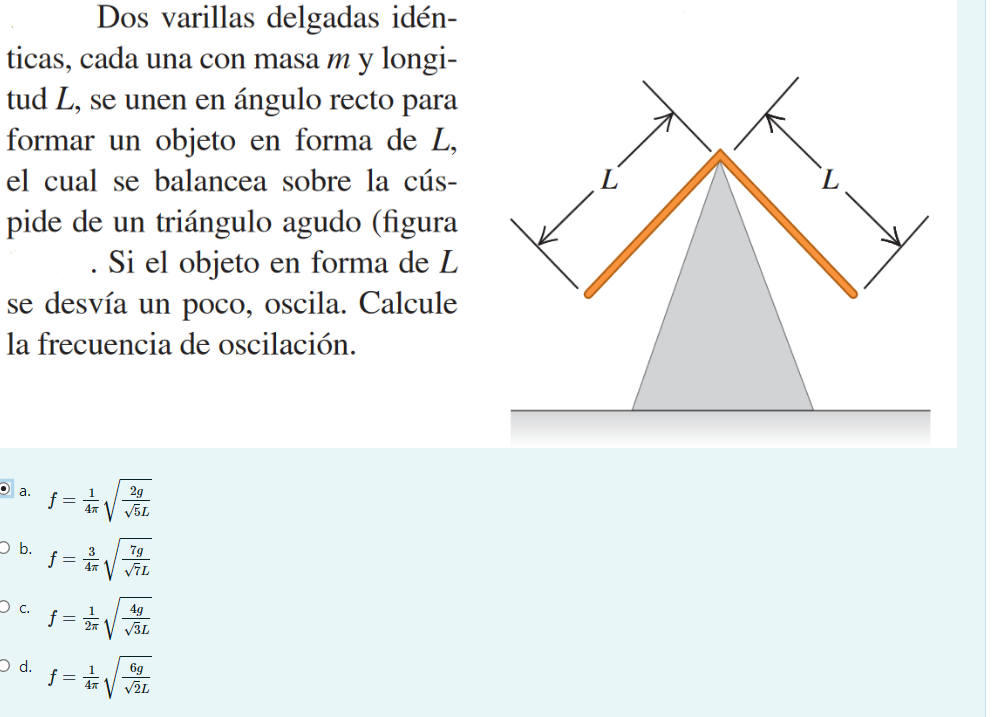 Solved Dos varillas delgadas idén-ticas, cada una con masa m | Chegg.com