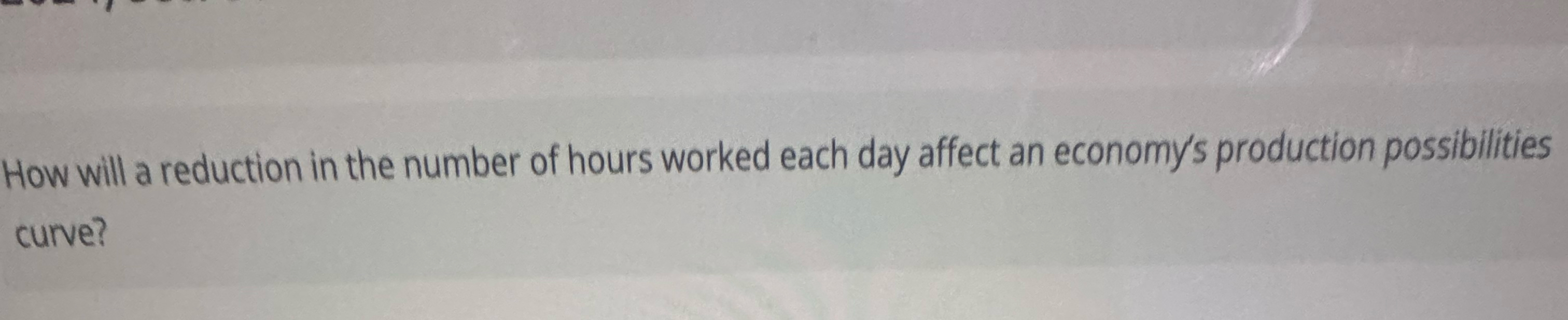 Solved How will a reduction in the number of hours worked | Chegg.com