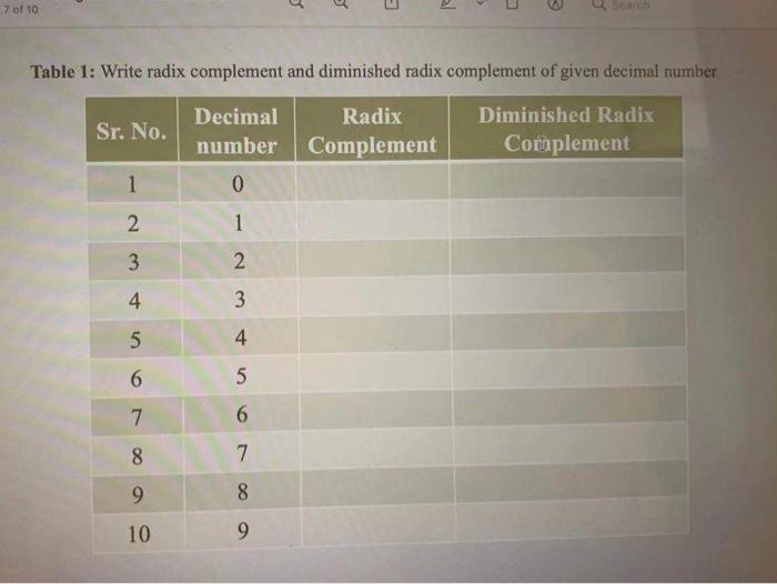 Solved find the radix amd diminished compliments of these | Chegg.com
