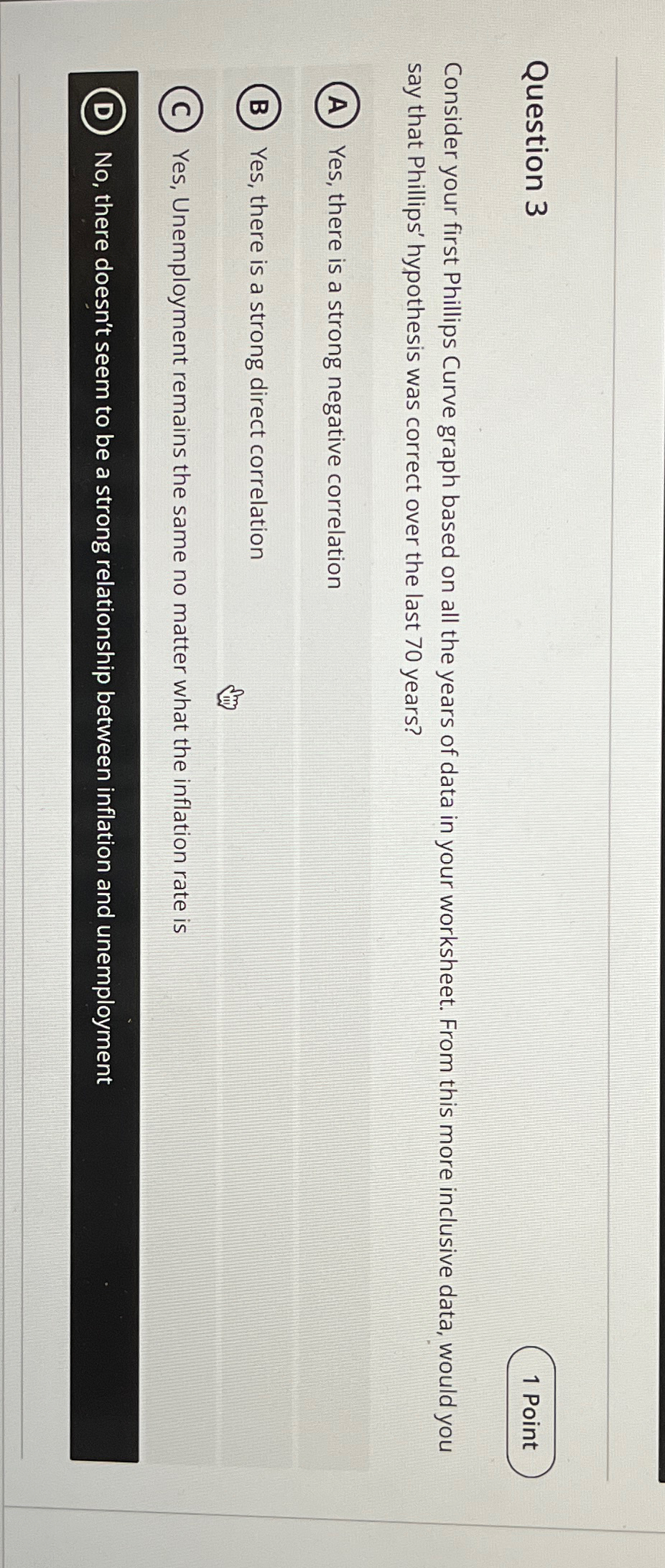 Solved Question 31 ﻿PointConsider your first Phillips Curve | Chegg.com