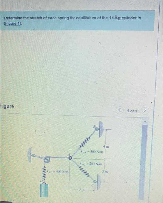Solved Determine the stretch of each spring for equilibrium | Chegg.com