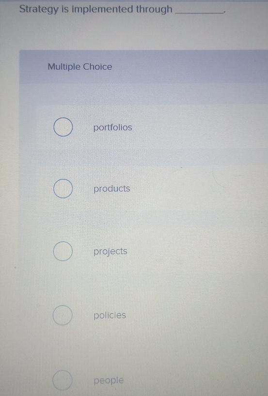 Solved Strategy is implemented throughMultiple | Chegg.com