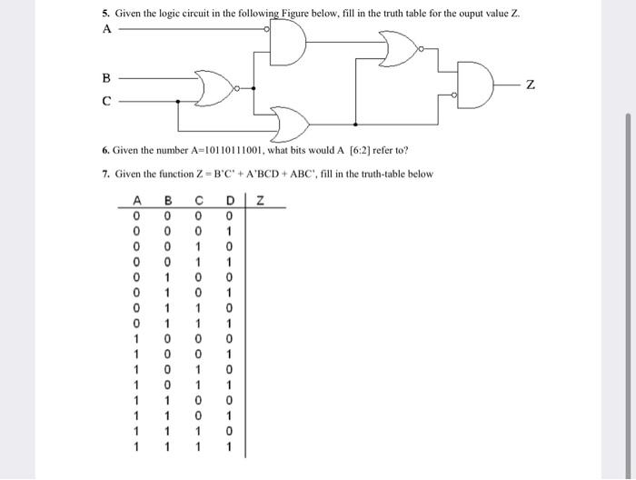 Solved 5. Given the logic circuit in the following Figure | Chegg.com