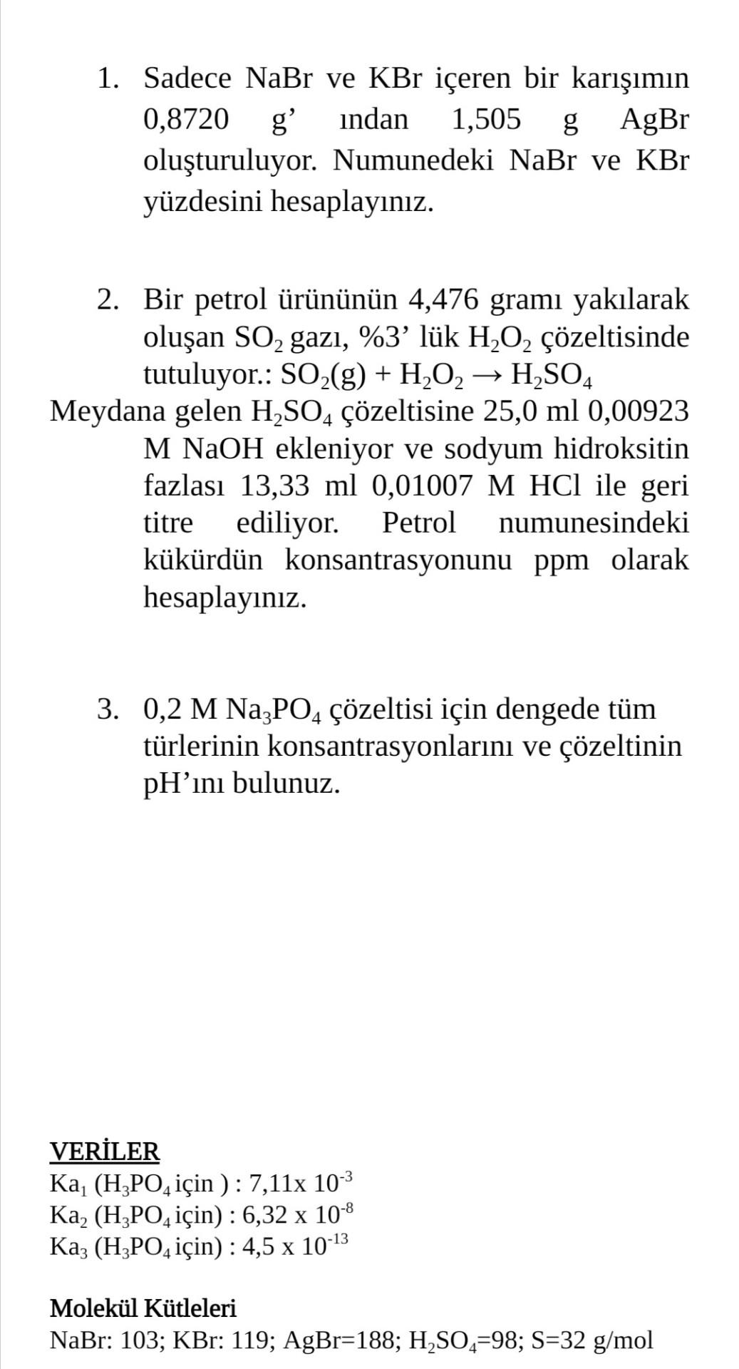 3. For 0.2 M Na3PO4 solution, equilibrate | Chegg.com