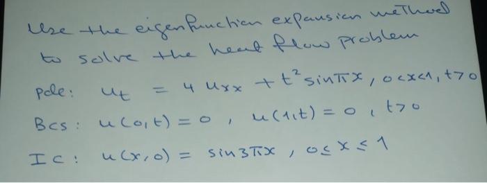 Solved Use the eigenfunction expansion method to solve the | Chegg.com Solved Use the eigenfunction expansion method to solve the | Chegg.com