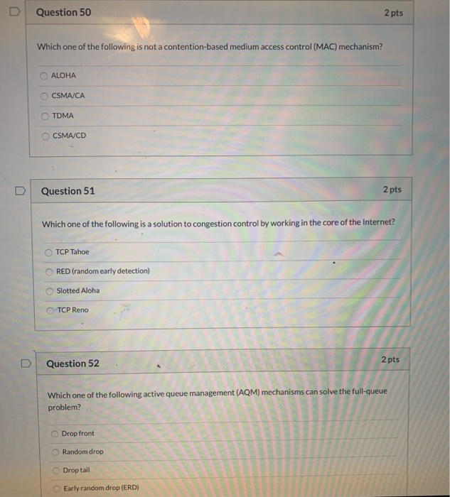 Solved Question 53 2 Pts Lets Consider A Tcp Reno 