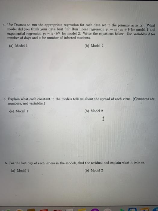Solved II Linear Model vs Exponential Model Activity 3. Two | Chegg.com