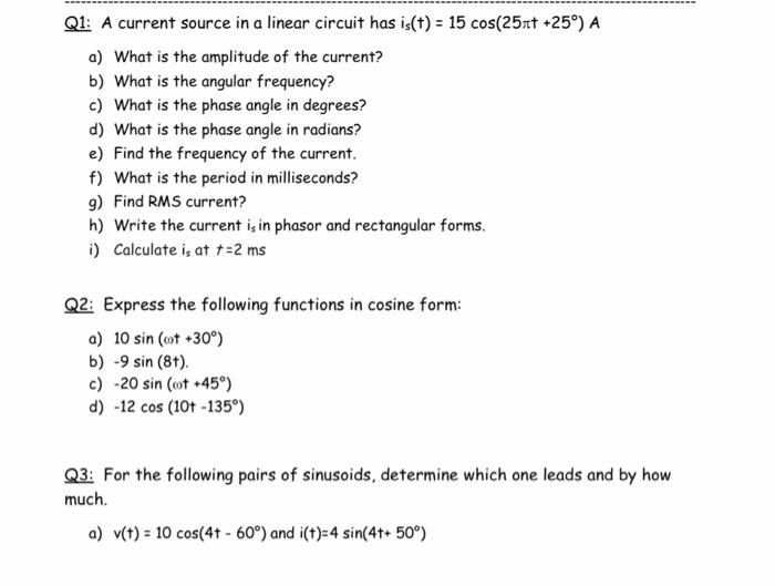 Solved Q1: A current source in a linear circuit has | Chegg.com