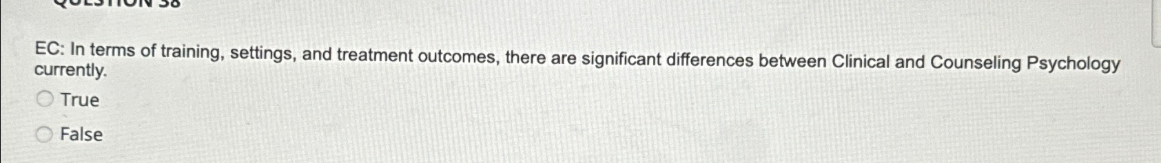 Solved EC: In terms of training, settings, and treatment | Chegg.com