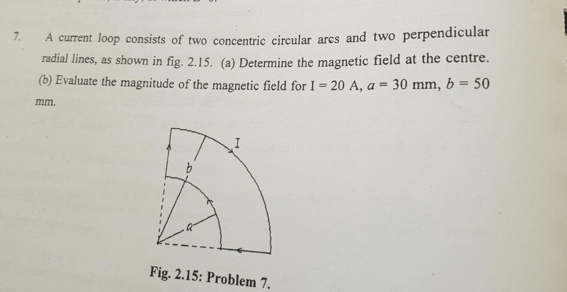 Solved A current loop consists of two concentric circular | Chegg.com