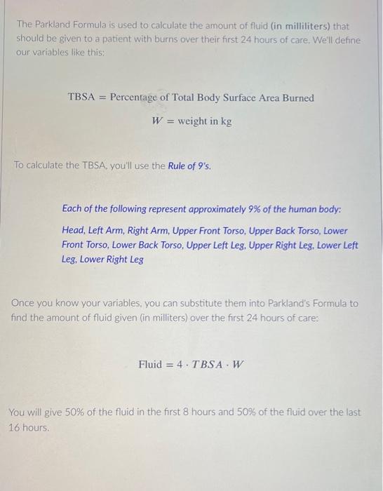 Solved An adult patient has come into the burn unit during | Chegg.com