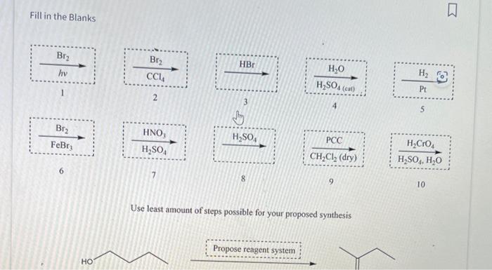Solved Fill in the Blanks Use least amount of steps possible | Chegg.com