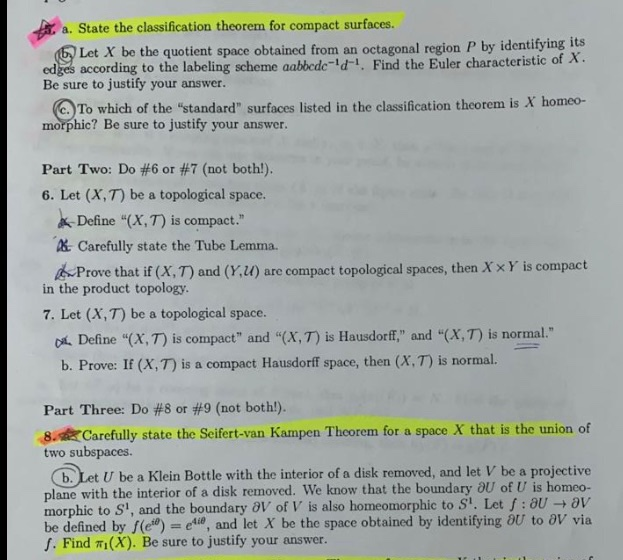 Solved a. State the classification theorem for compact | Chegg.com