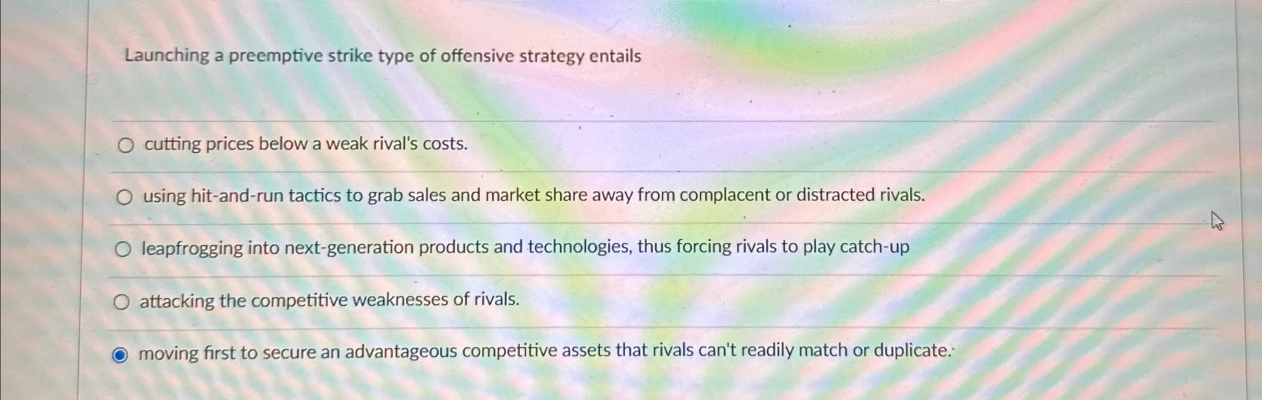 Solved Launching a preemptive strike type of offensive | Chegg.com