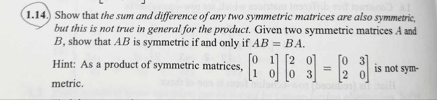 Solved 1 14 ﻿show That The Sum And Difference Of Any Two