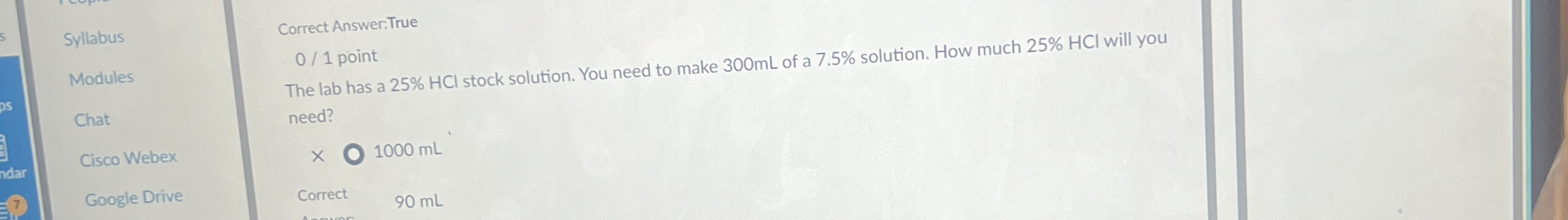 Solved The lab has a 25%HCl ﻿stock solution. You need to | Chegg.com