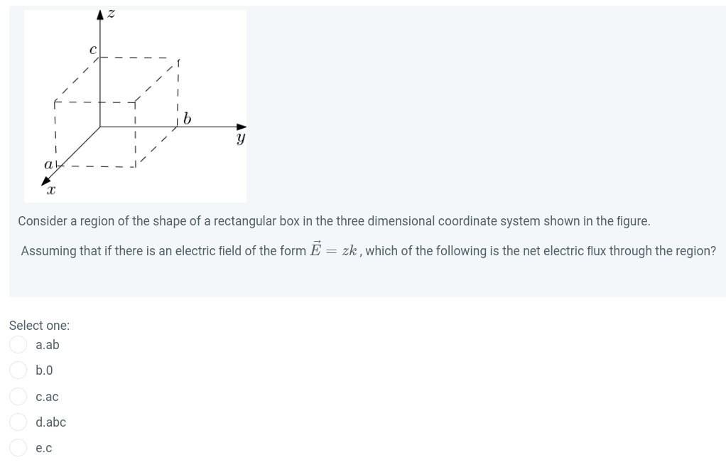 Solved Consider a region of the shape of a rectangular box | Chegg.com