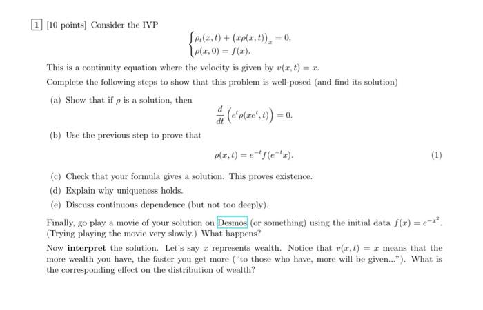 Solved [10 points] Consider the IVP | Chegg.com